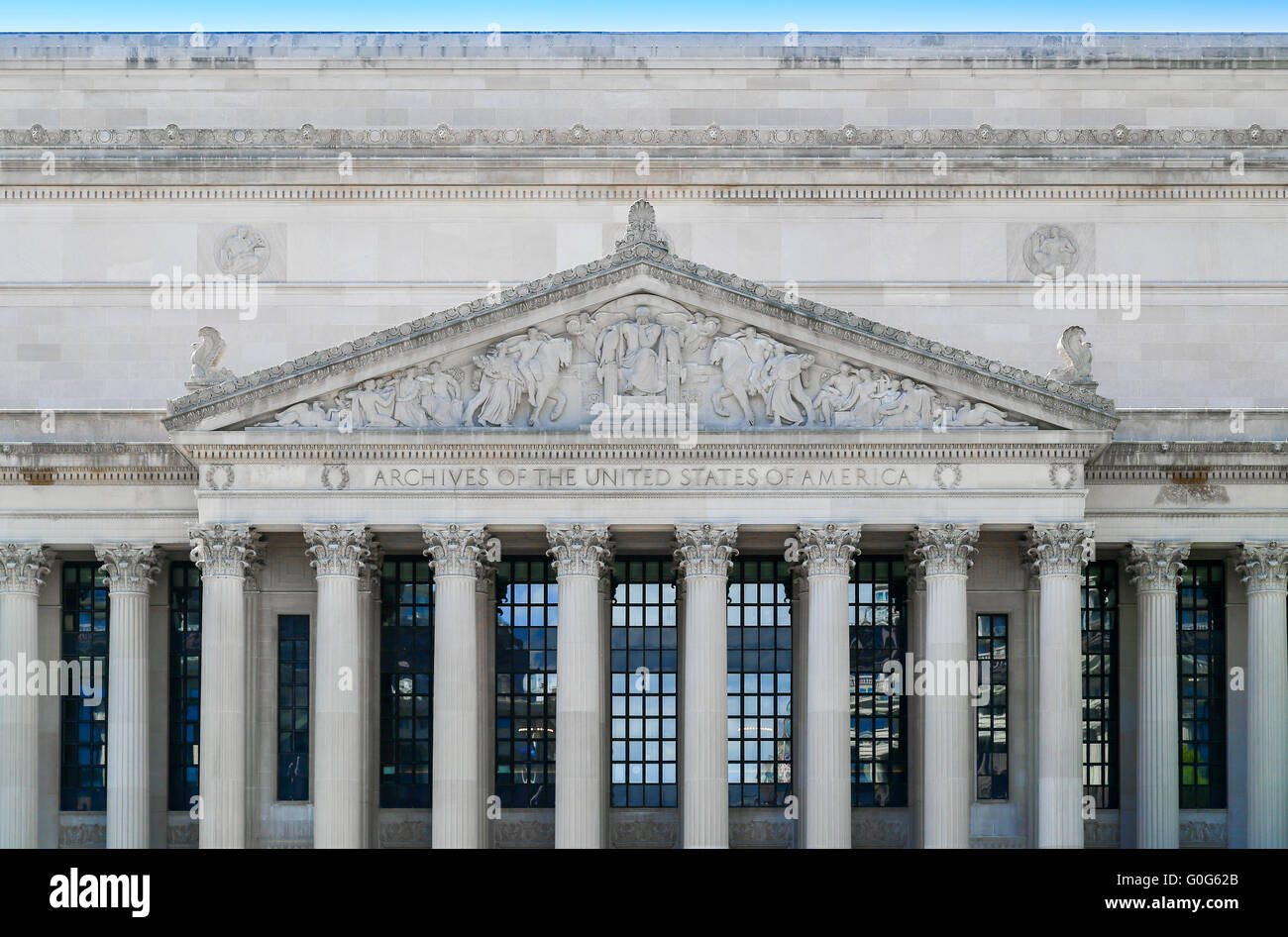 National Archives Building Facade Stock Photo - Alamy