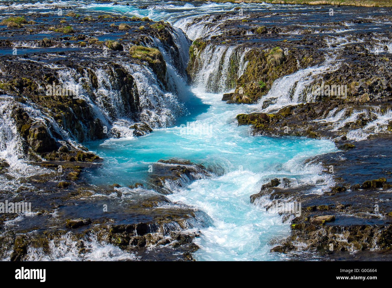 The beautiful Bruarfoss waterfall in Iceland Stock Photo - Alamy