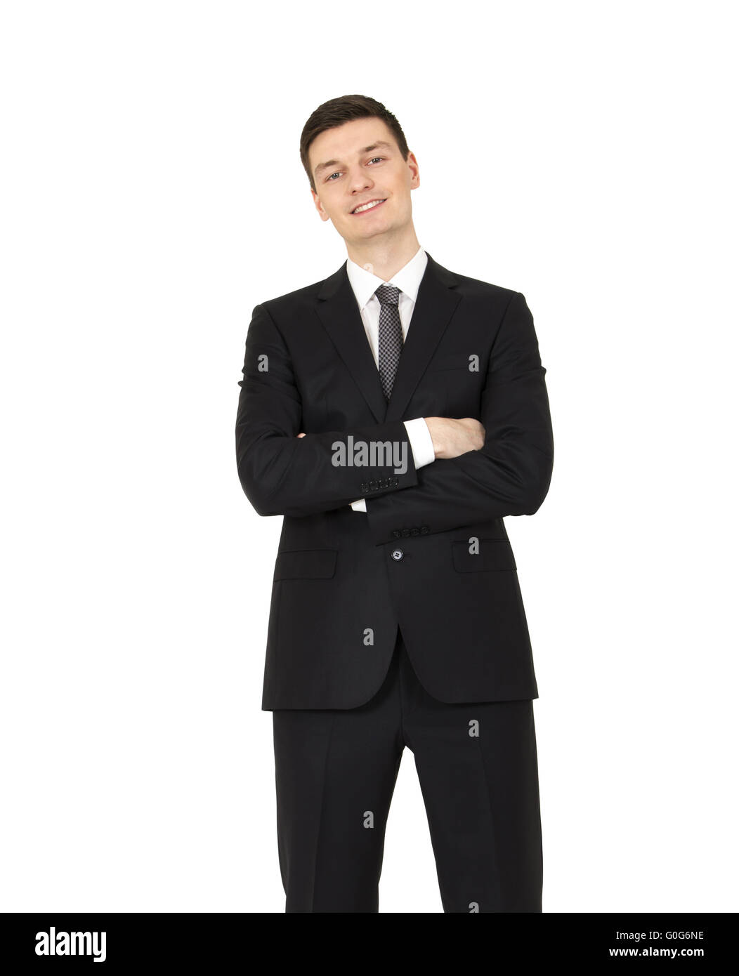 Young businessman. Isolated on white background Stock Photo - Alamy