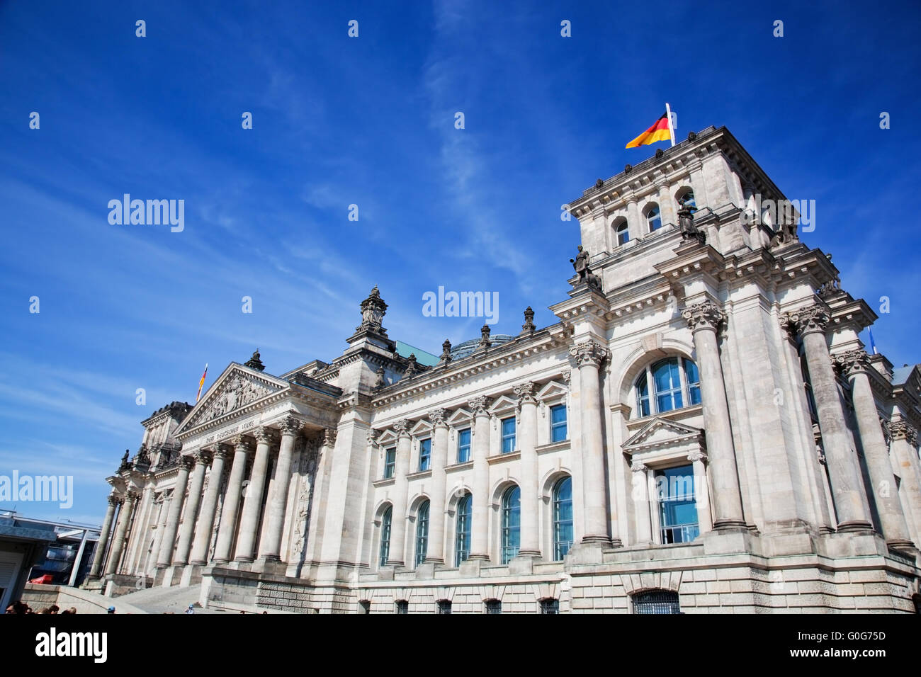 The Reichstag building of the German parliament Bundestag in Berlin ...