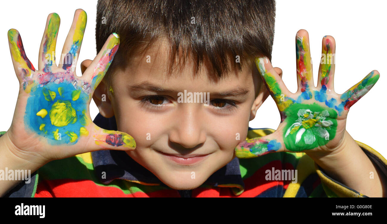Hands in paint Stock Photo - Alamy