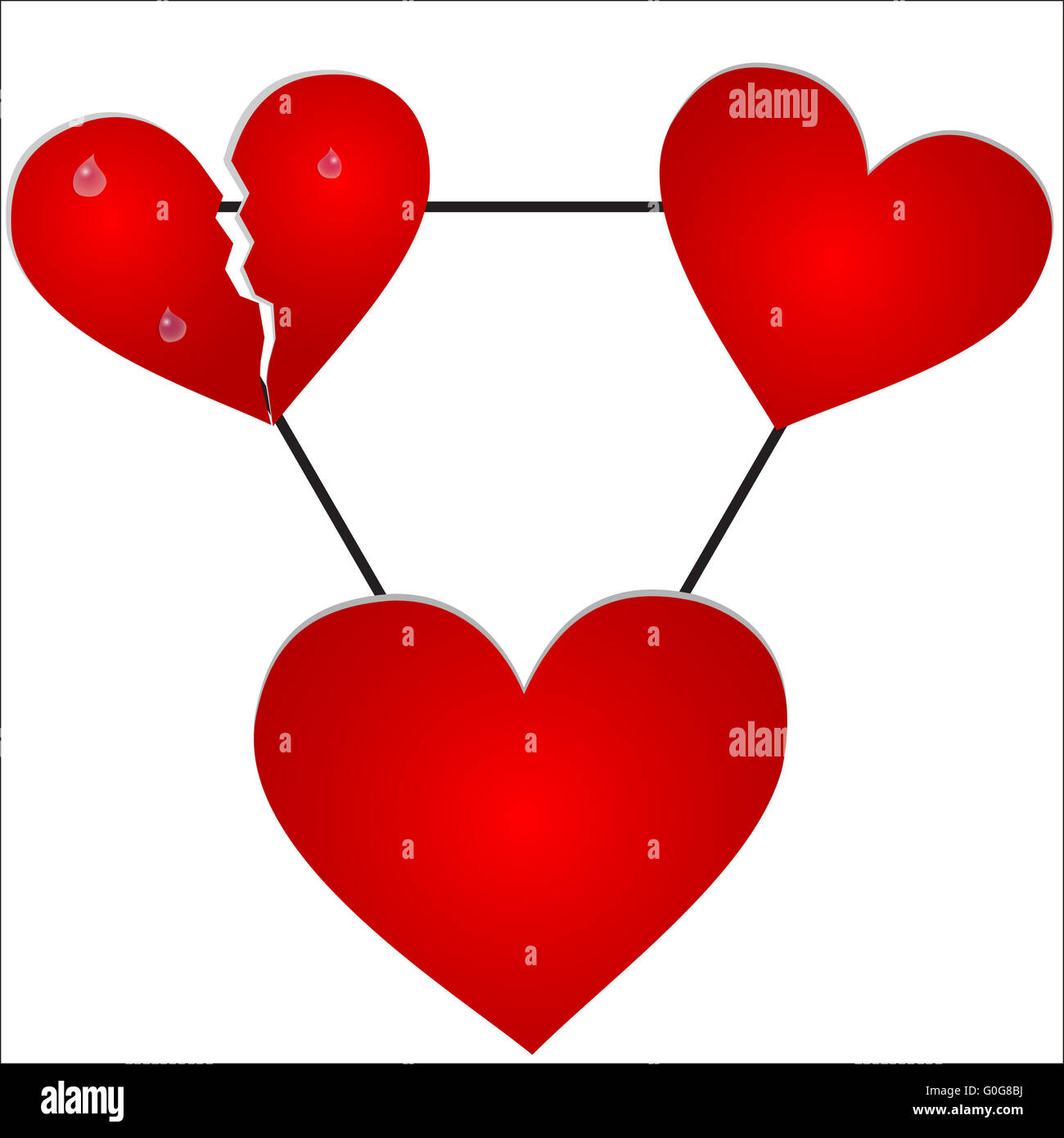 The love triangle Stock Photo - Alamy