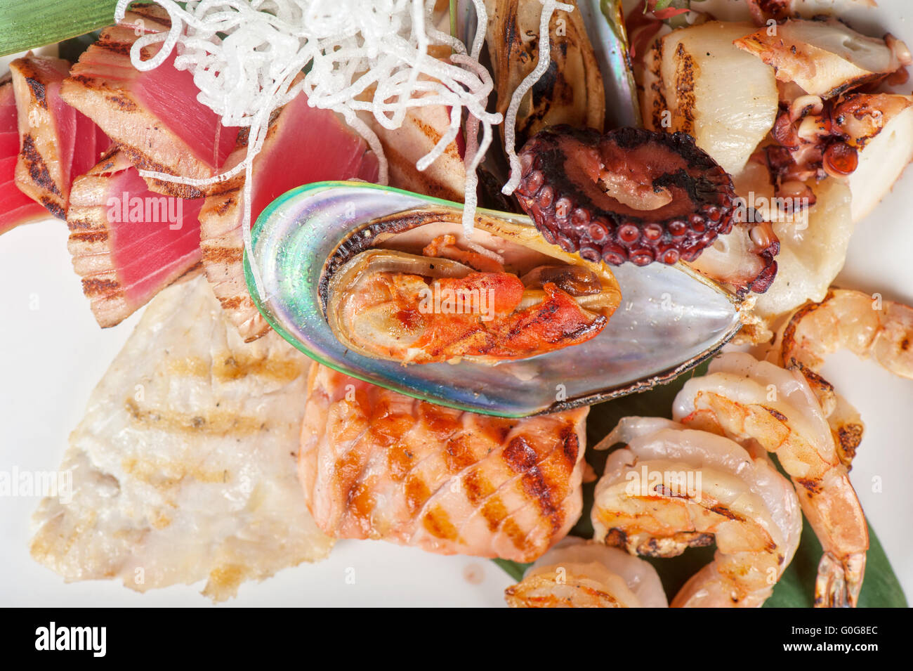 seafood mix dish Stock Photo - Alamy