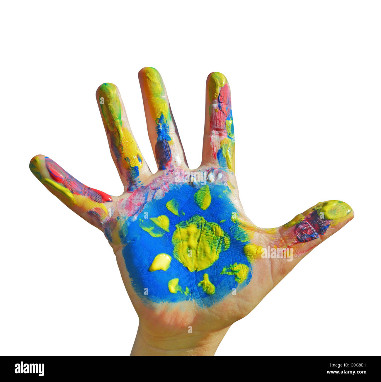 Painted kid hand Stock Photo - Alamy