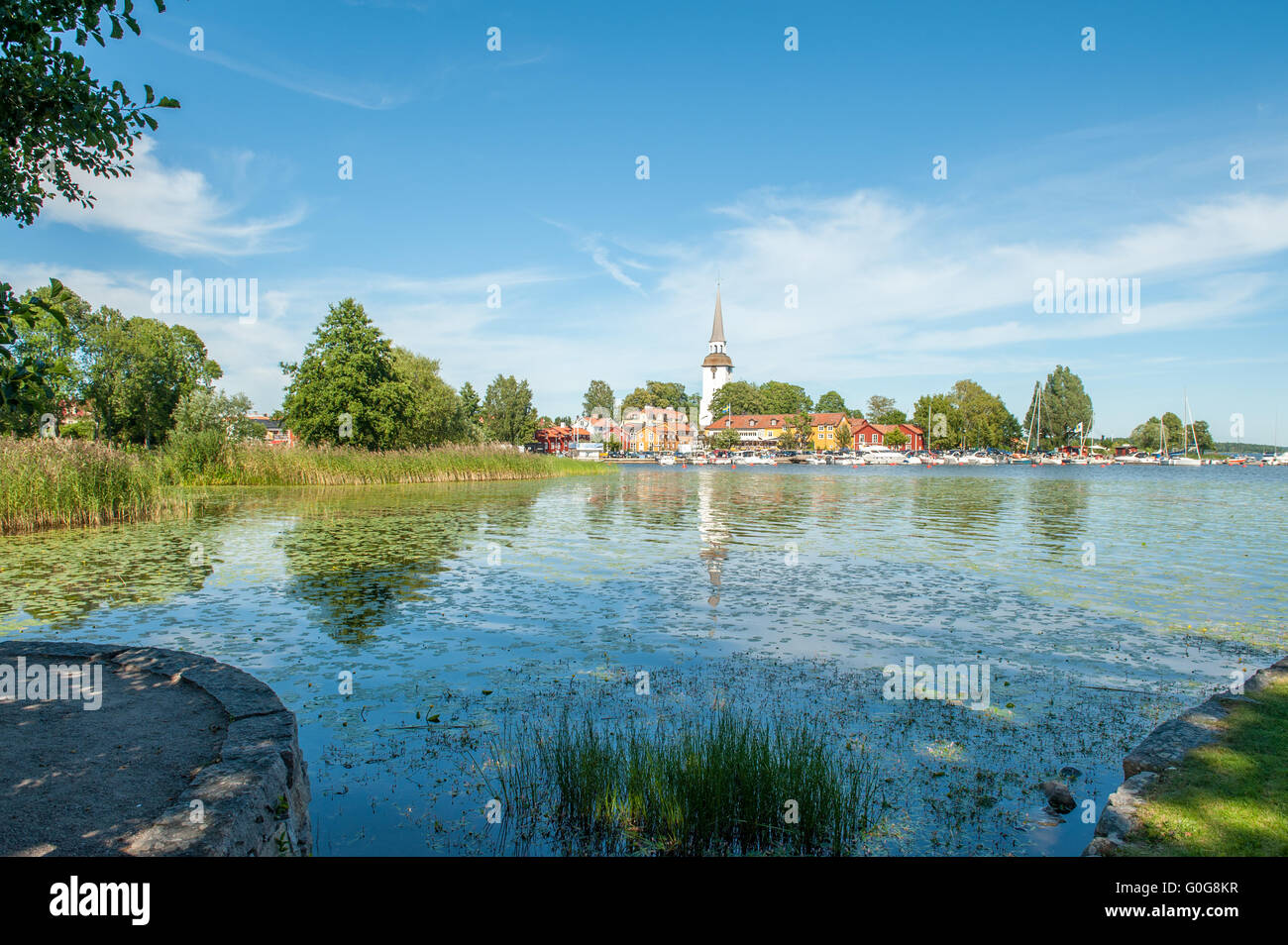 Summer in idyllic small town Mariefred, Sweden Stock Photo - Alamy