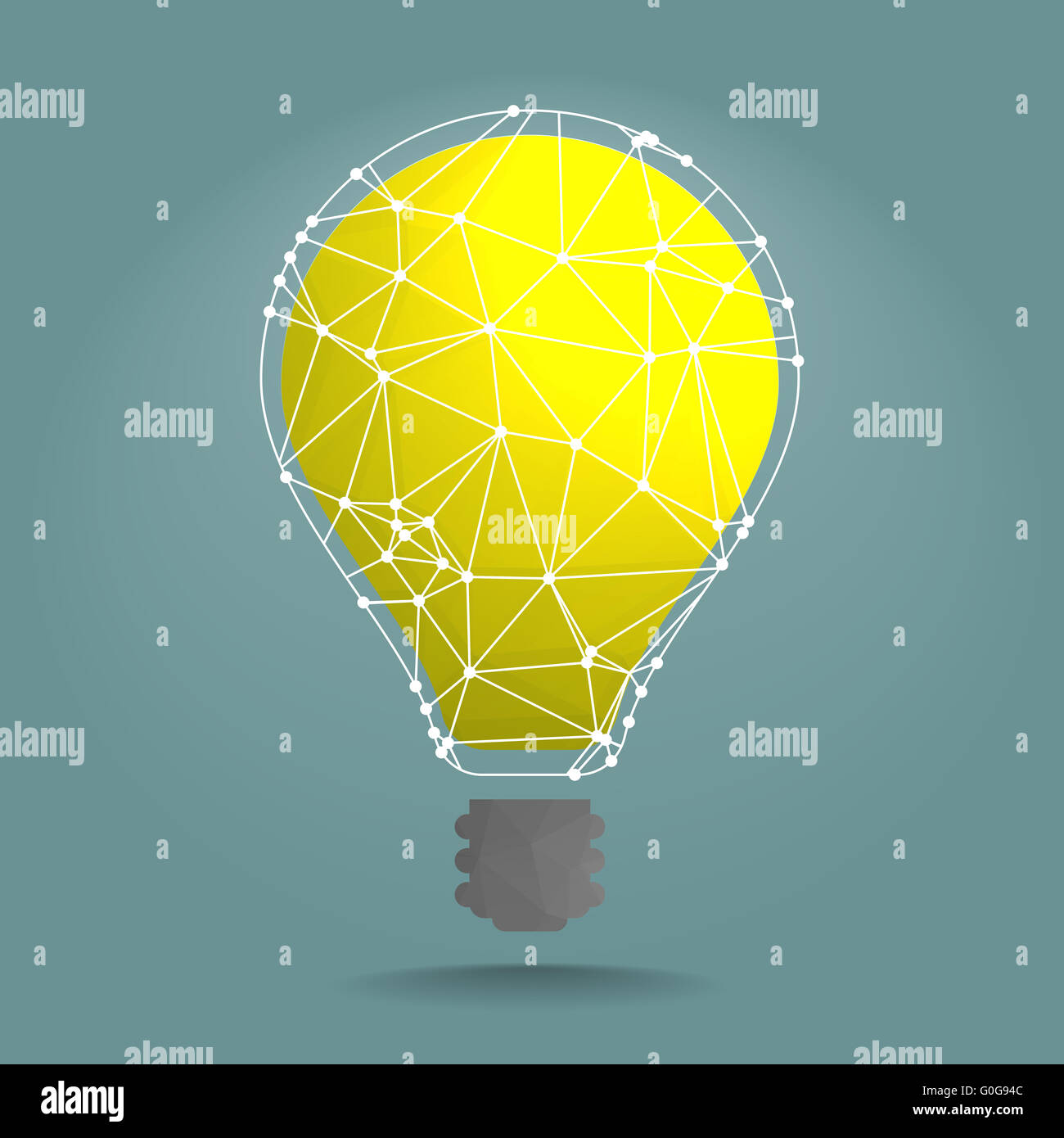 polygon lightbulb network Stock Photo - Alamy