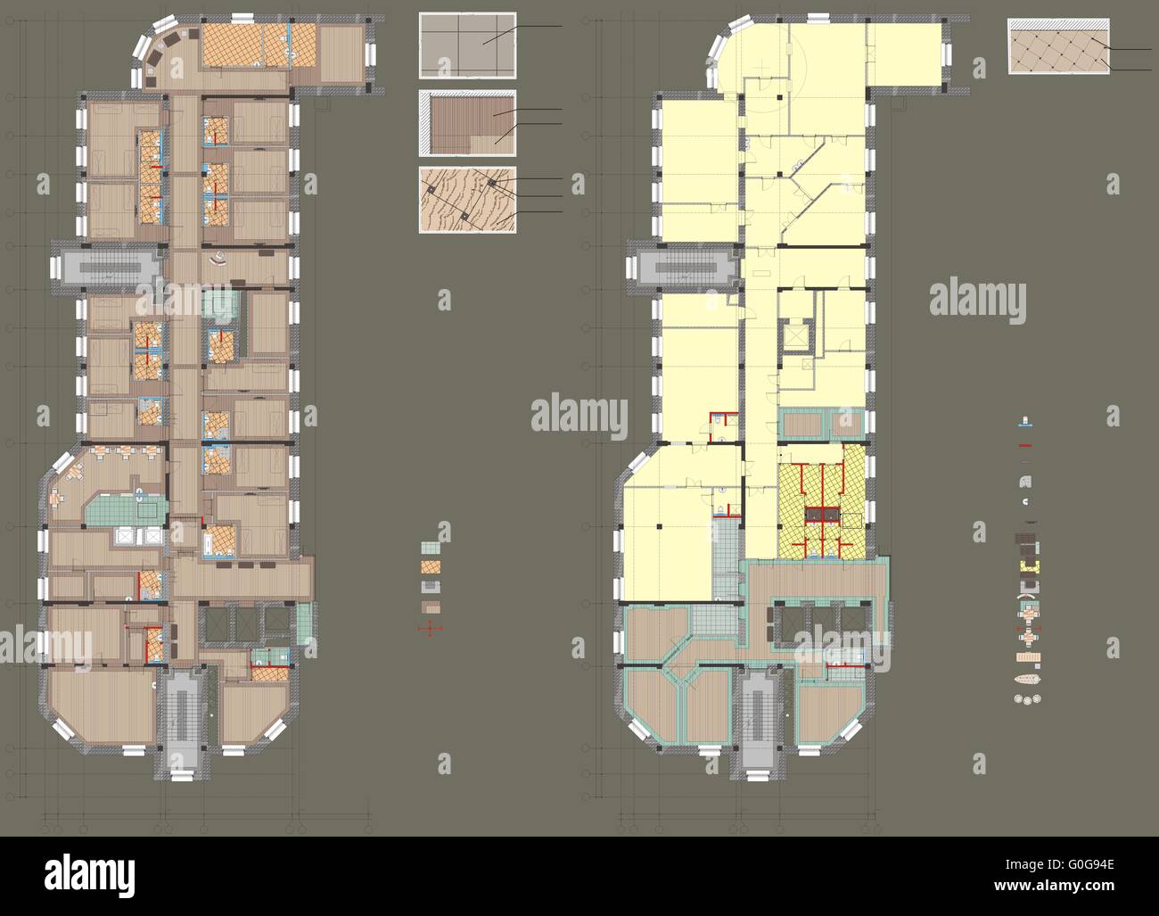 Plan Drawing Public Building Stock Photo - Alamy