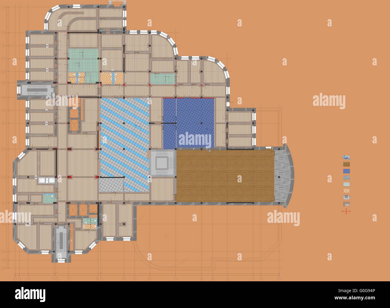 Plan Drawing Public Building Stock Photo - Alamy
