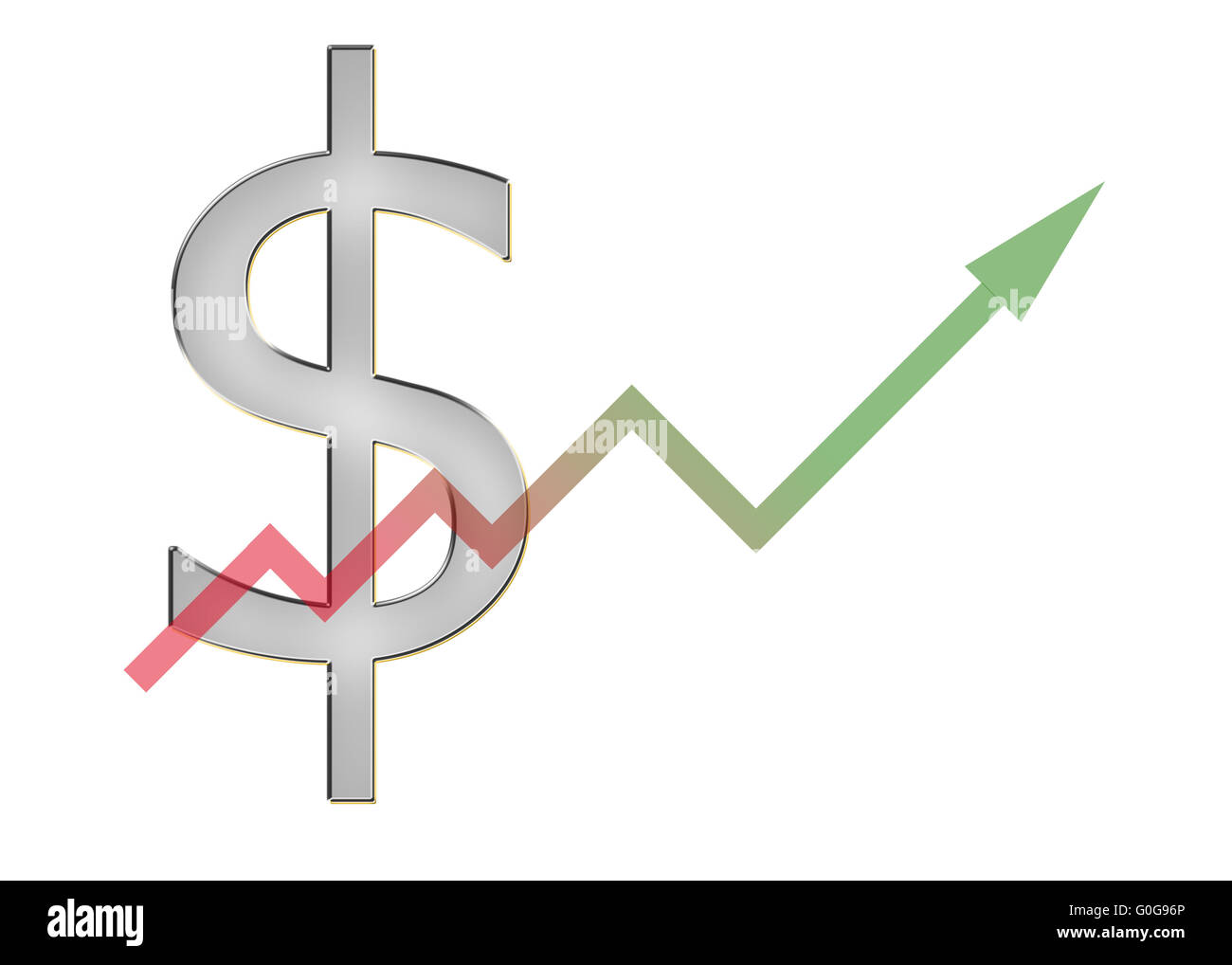 graphic upwards with color gradient and dollar symbol Stock Photo - Alamy