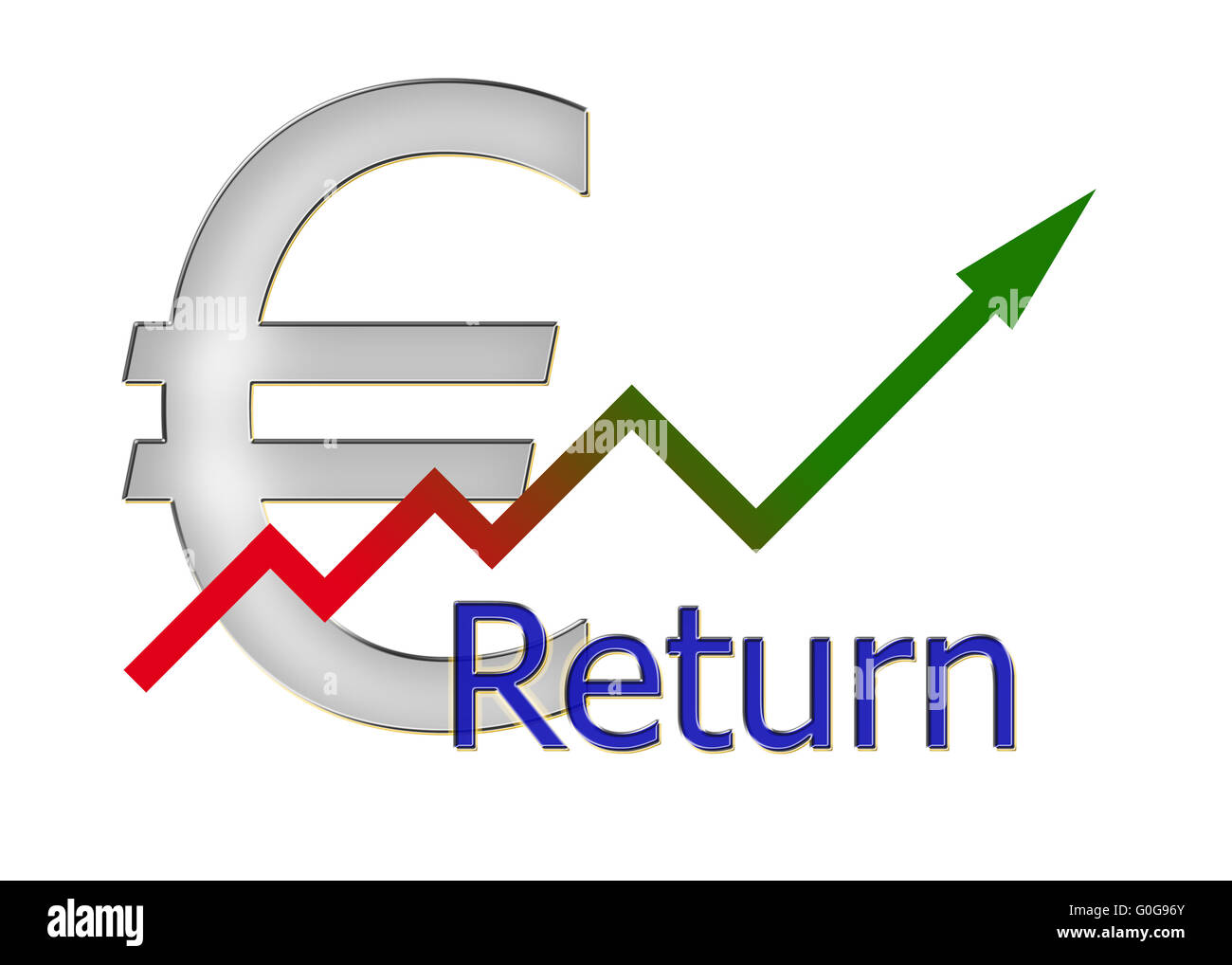 graphic upwards with color gradient and euro symbol Stock Photo - Alamy