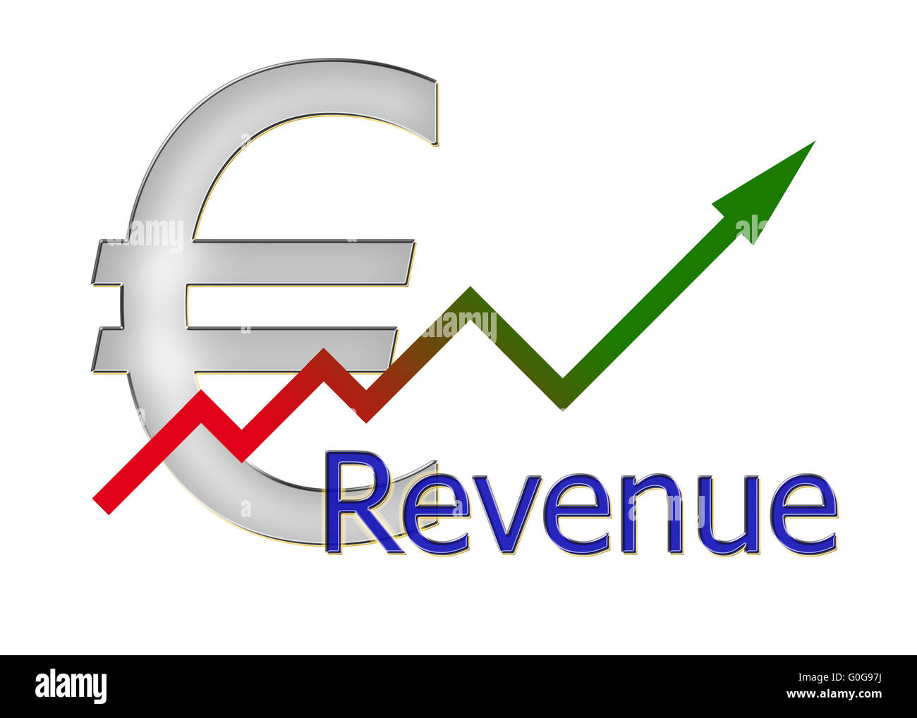 graphic upwards with color gradient and euro symbol Stock Photo - Alamy