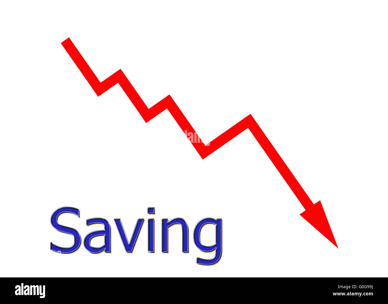 red diagram downwards Stock Photo - Alamy