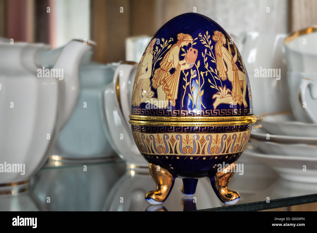 Casket in the form of an Easter egg with an ornament Stock Photo - Alamy