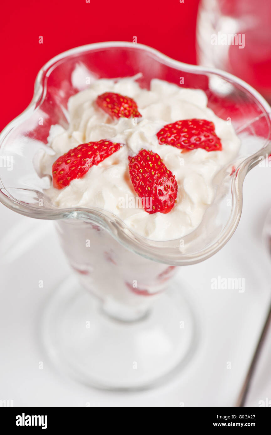strawberry with cream Stock Photo - Alamy
