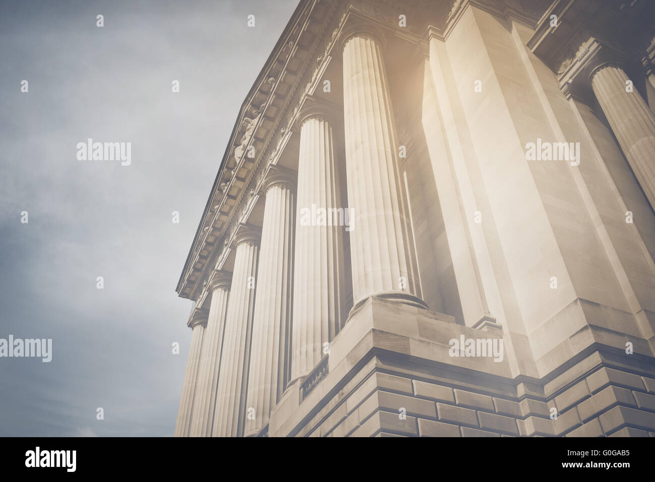 Pillars and Stairs to a Courthouse with Vintage Style Filter Stock ...