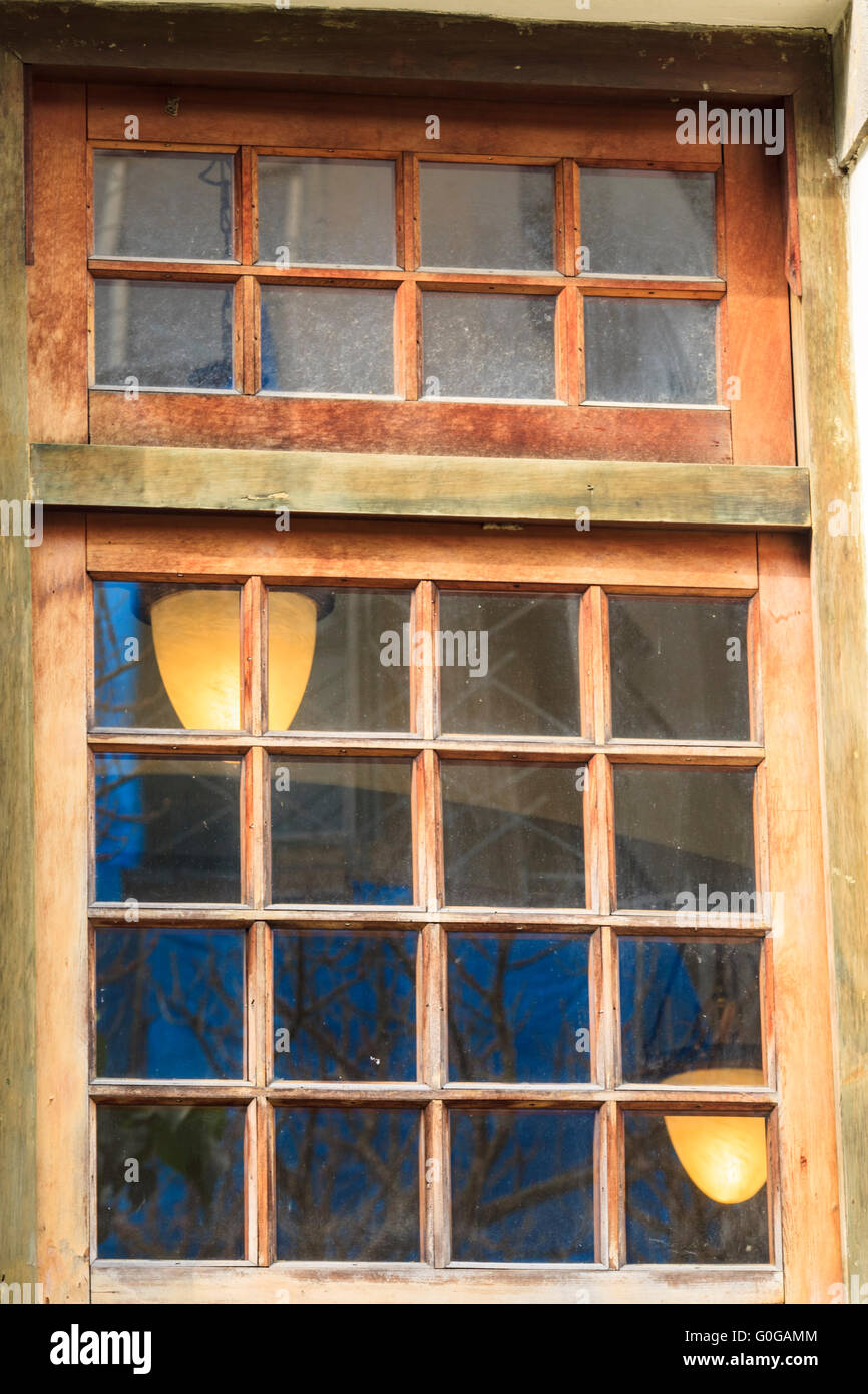 The old window on the stone made house with nice color Stock Photo - Alamy