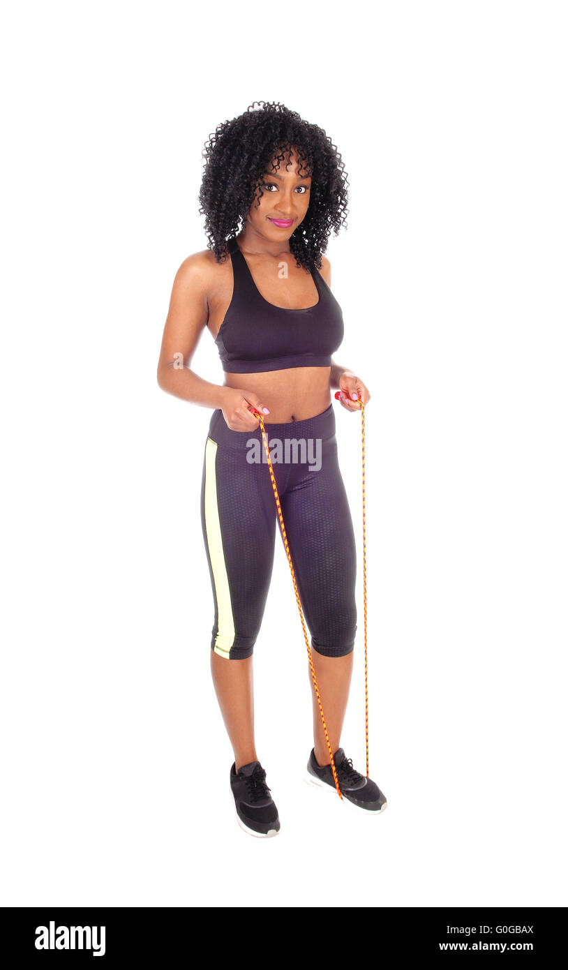African American woman with rope Stock Photo - Alamy