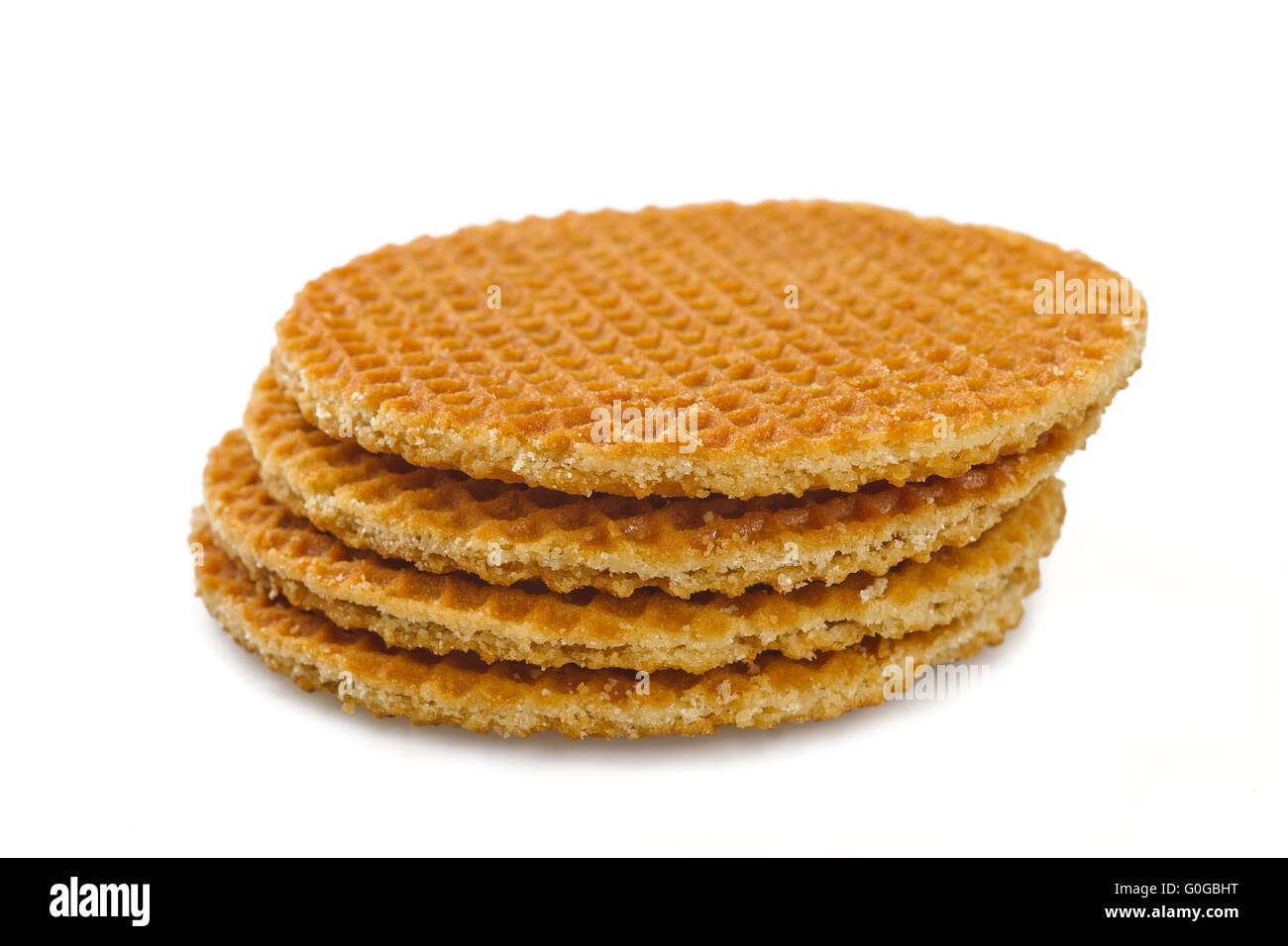 Stack of waffles isolated on white Stock Photo - Alamy
