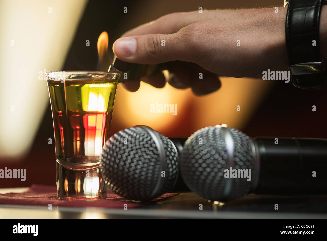 burning drink shot Stock Photo - Alamy
