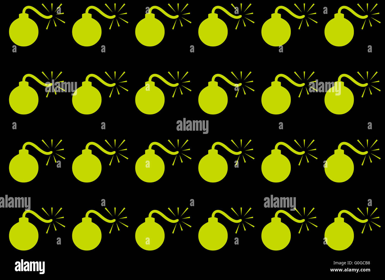 neon bombs on black background Stock Photo - Alamy