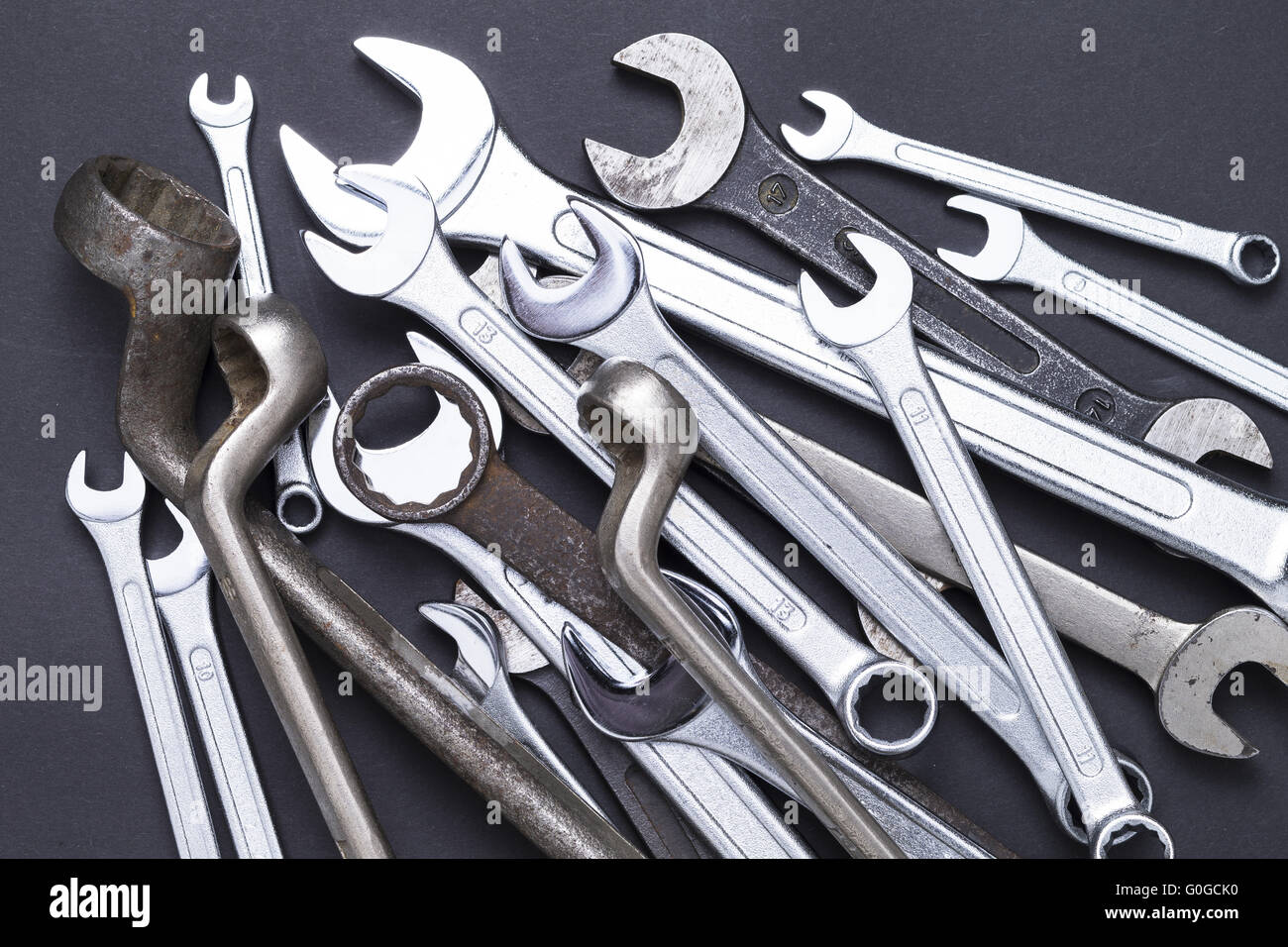 Set of spanners Stock Photo - Alamy