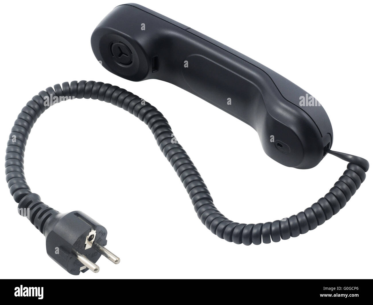 Phone handset with power connector isolated on white Stock Photo - Alamy