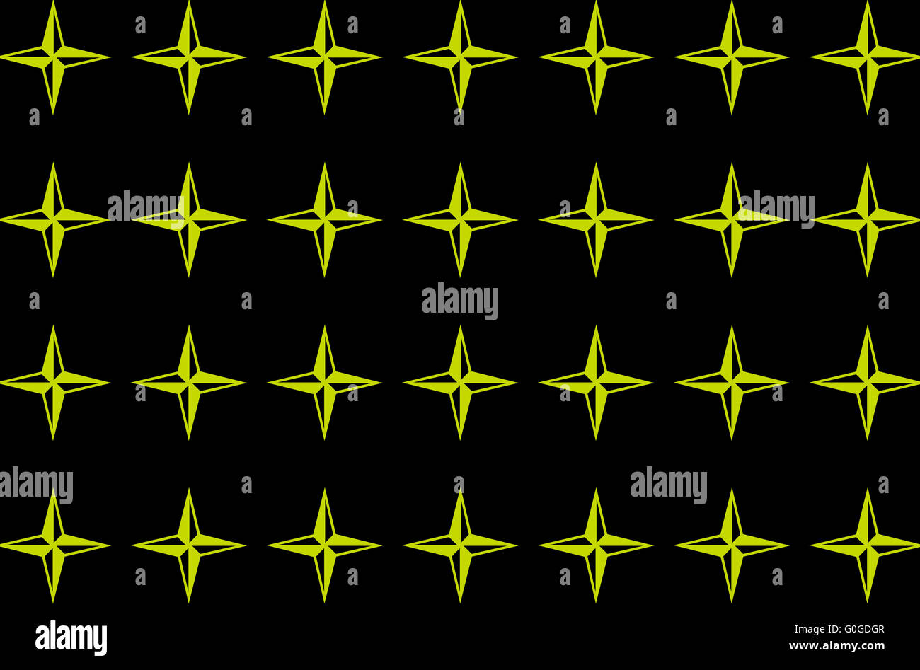 neon 4-pointed star on black background 3d Stock Photo - Alamy