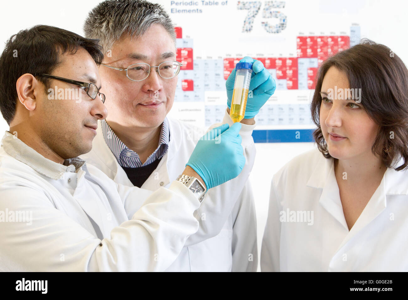 Scientists examining samples Stock Photo - Alamy