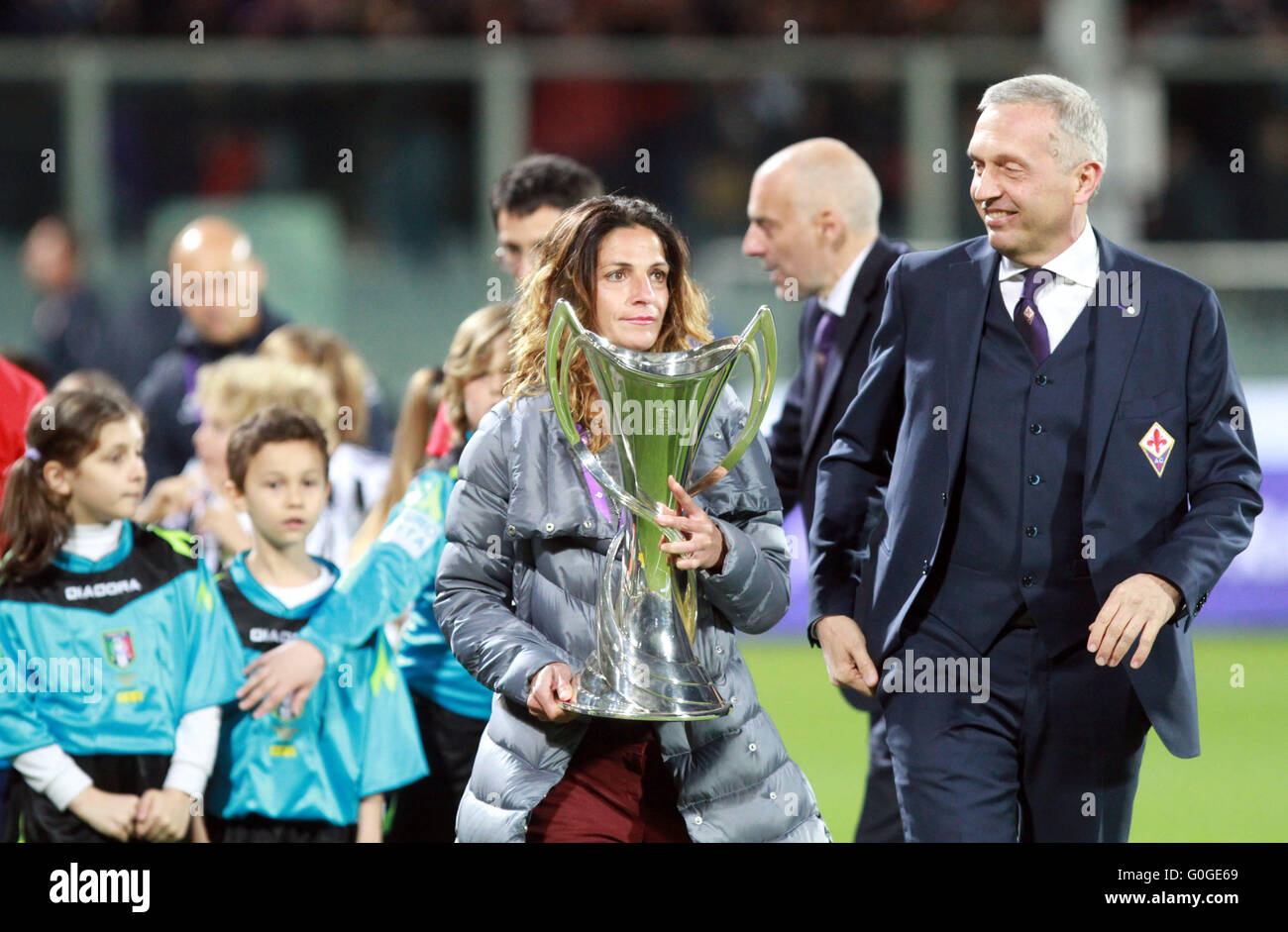 ITALY, Florence: Italian football player Patrizia Panico (C) looks ...