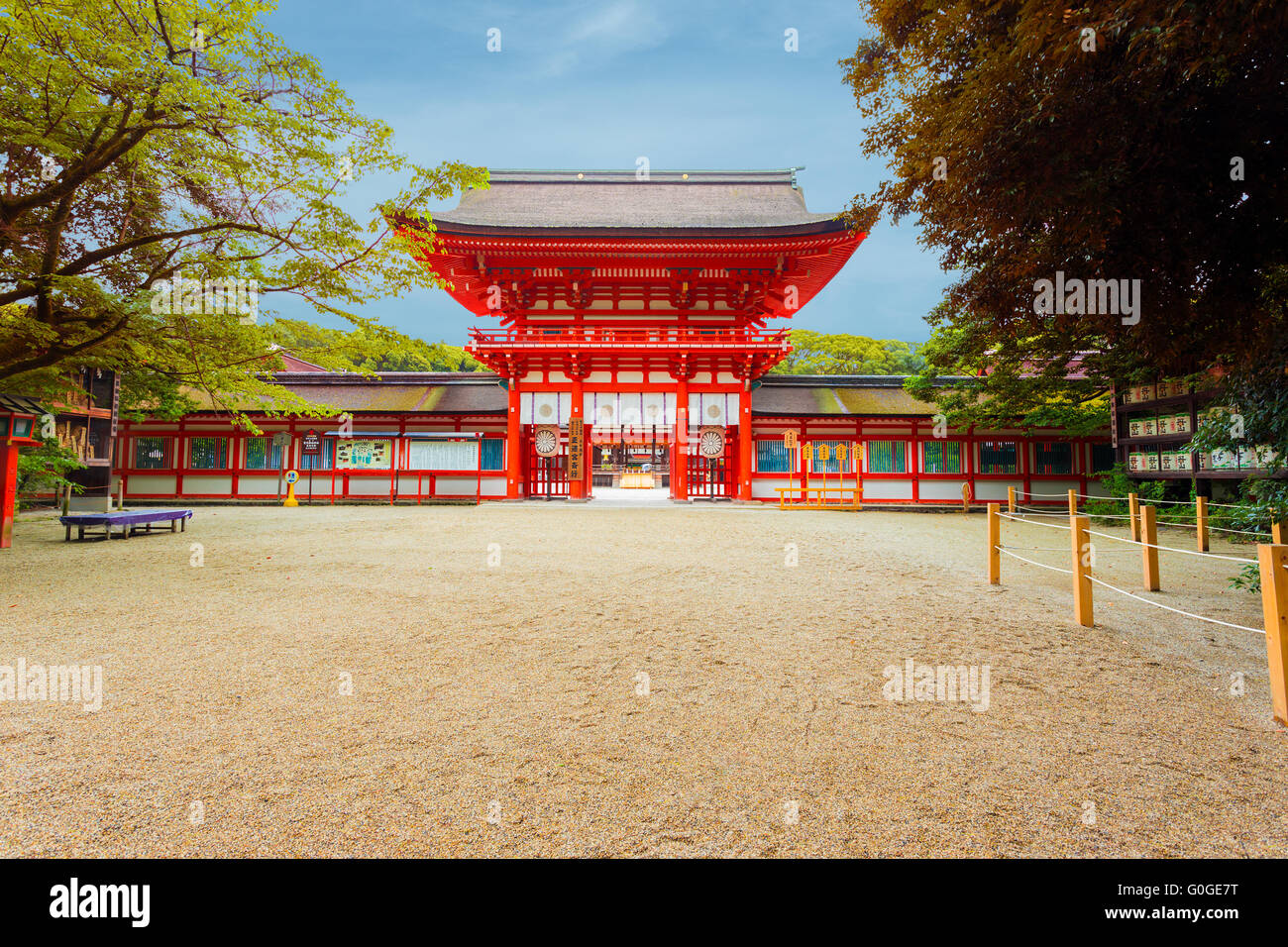 Shimogamo Shrine Centered Front Entrance Blue Sky Stock Photo - Alamy