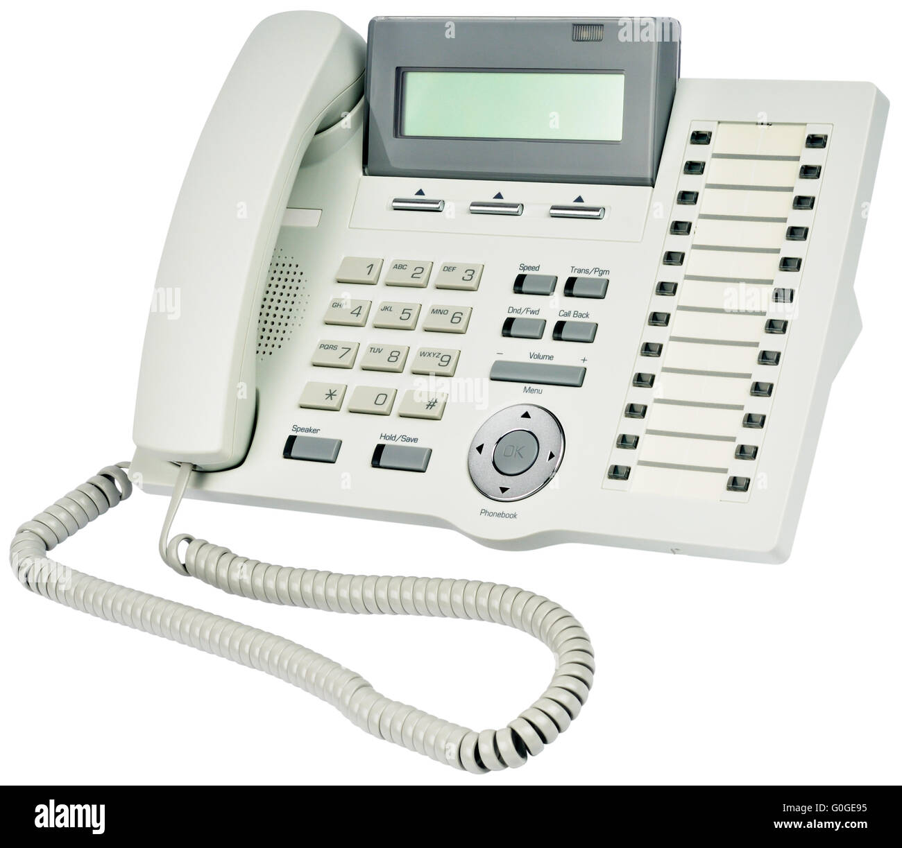 Office digital light gray telephone set isolated on white Stock Photo ...