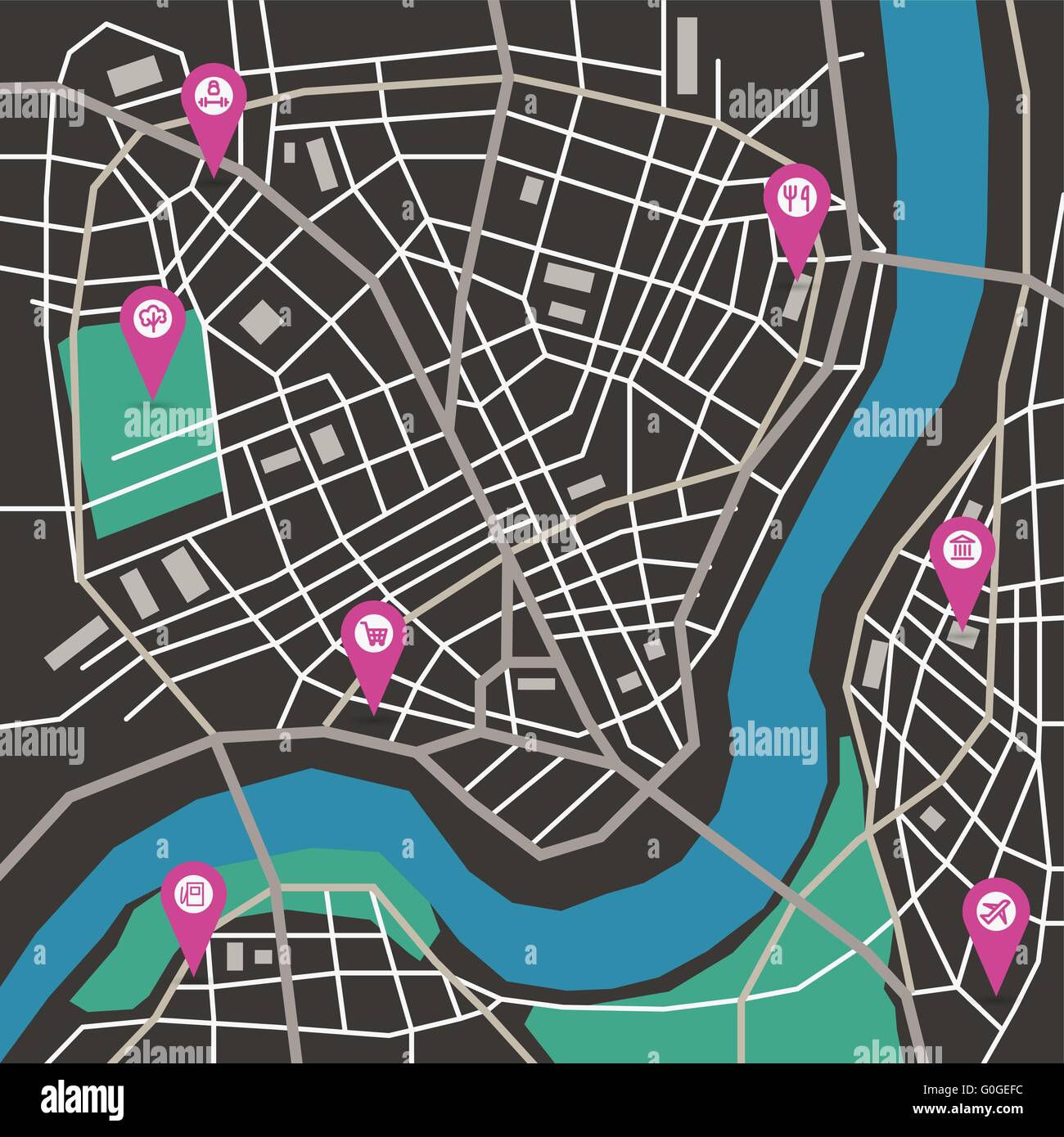 Vector city map Stock Vector Image & Art - Alamy