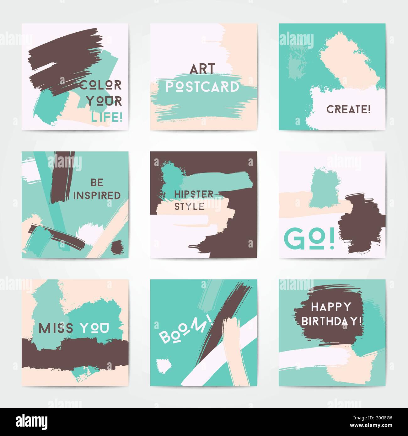 Modern grunge brush postcard template Stock Vector Image & Art - Alamy