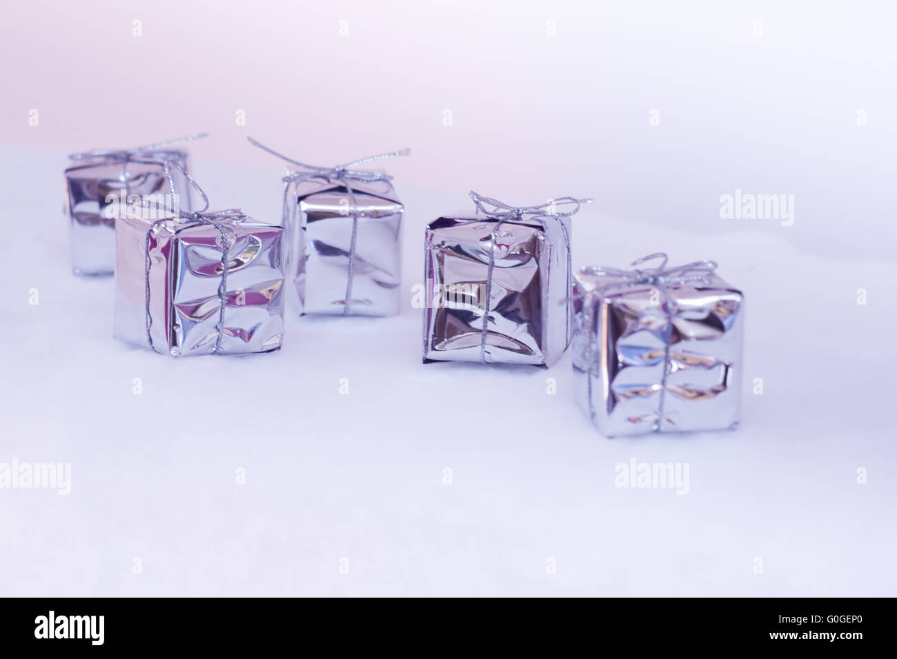 Pink shiny gift boxes Stock Photo - Alamy