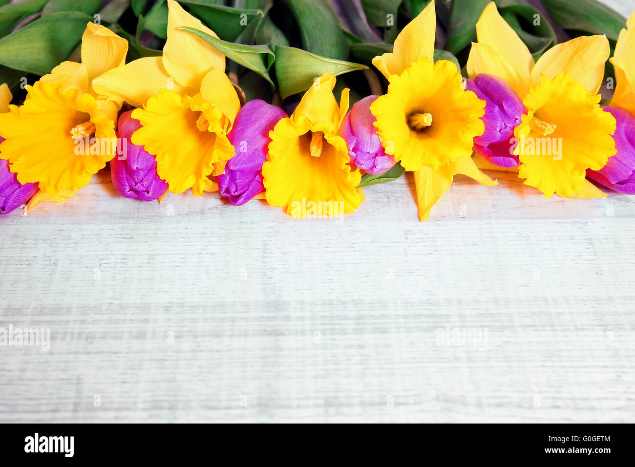 bunches of springtime flowers Stock Photo - Alamy