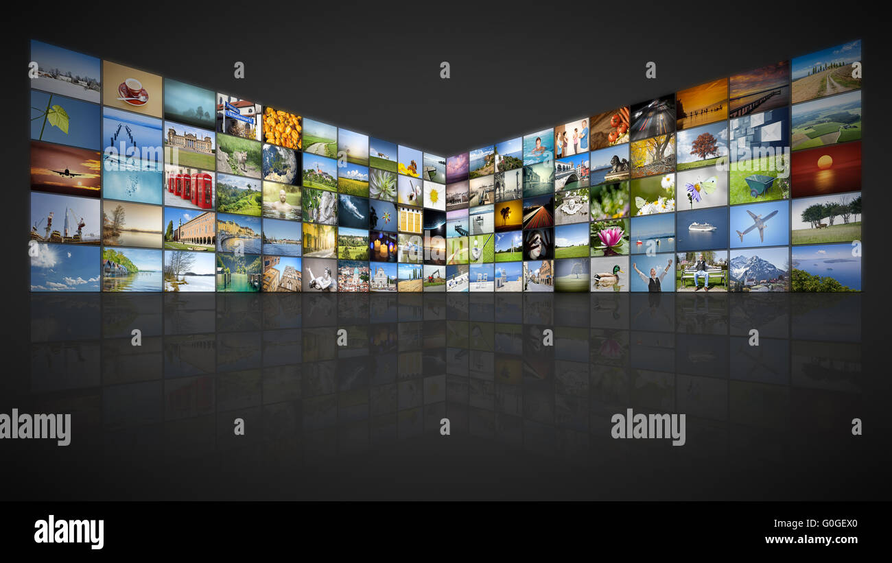 100 screens video wall Stock Photo - Alamy