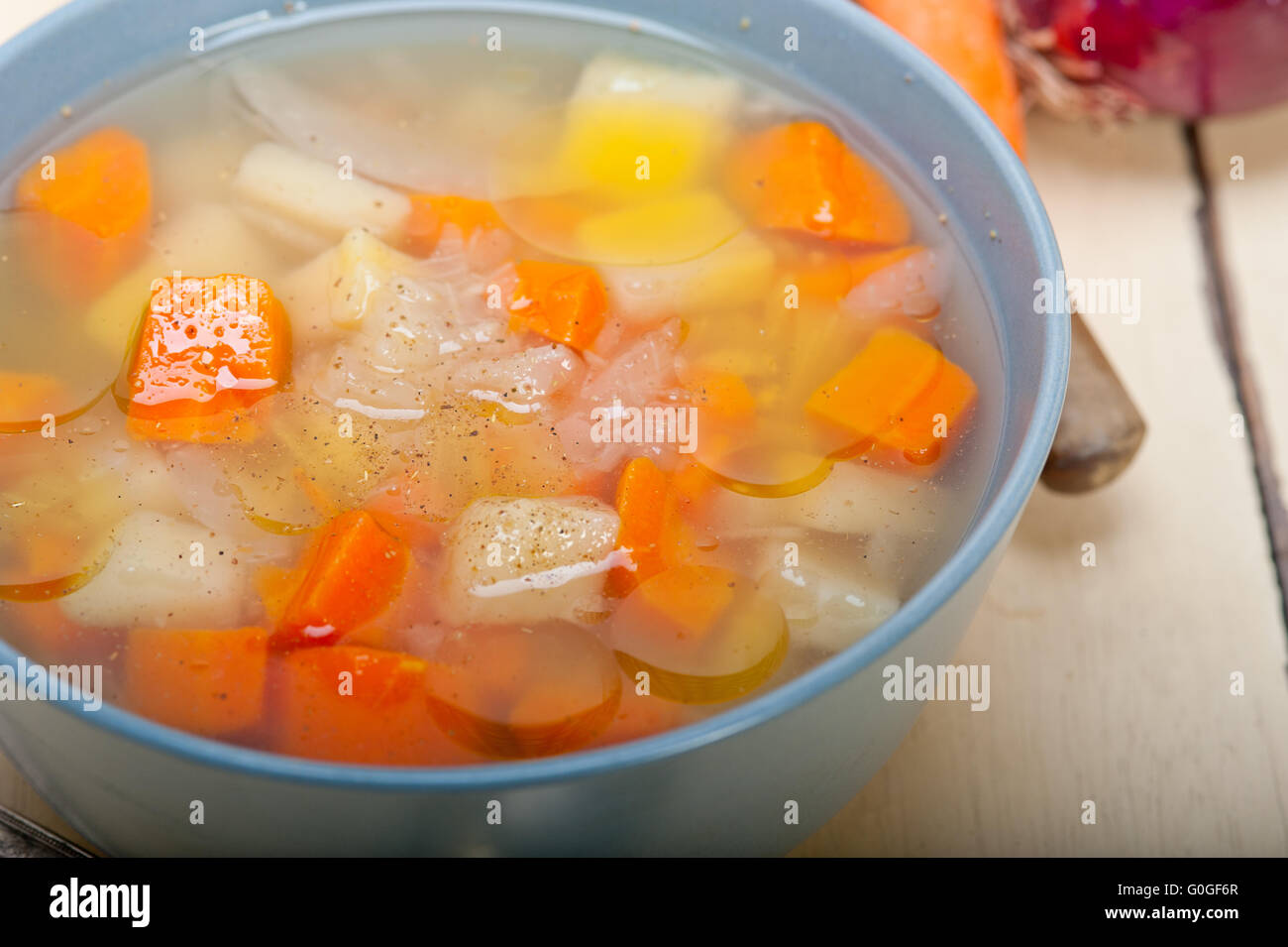 Traditional Italian minestrone soup Stock Photo - Alamy
