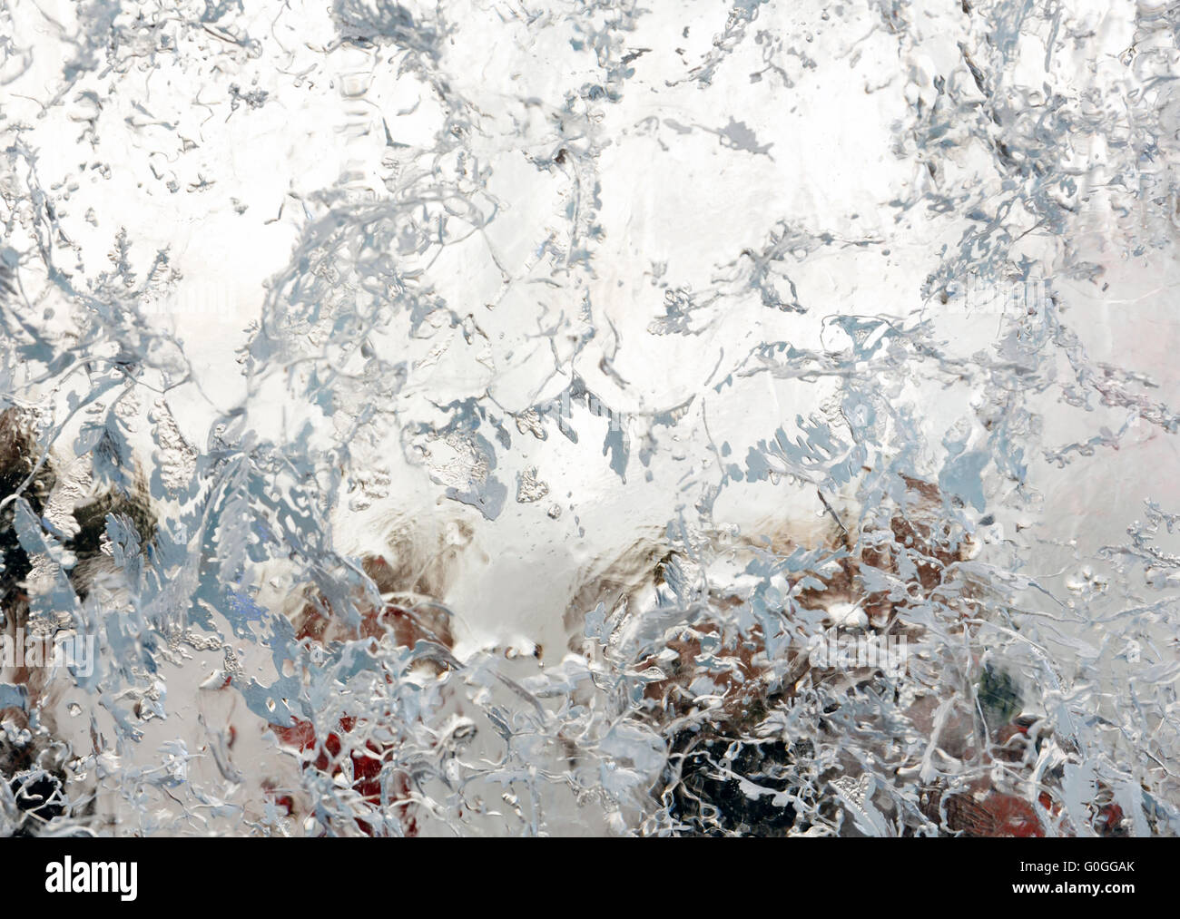 Glacial transparent block of ice with patterns Stock Photo - Alamy