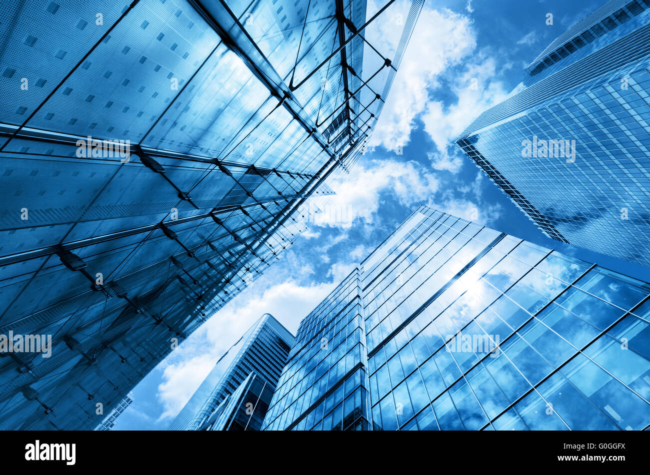 Modern business skyscrapers, high-rise buildings, architecture raising ...