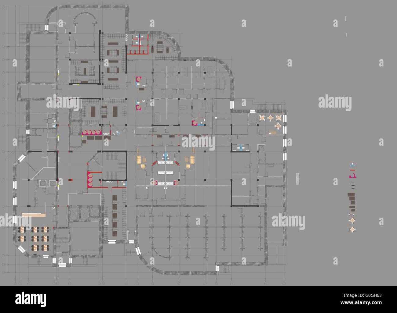 Plan Drawing Public Building Stock Photo - Alamy