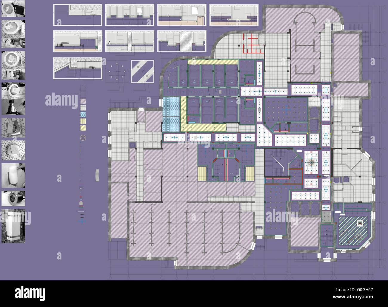 Plan Drawing Public Building Stock Photo - Alamy