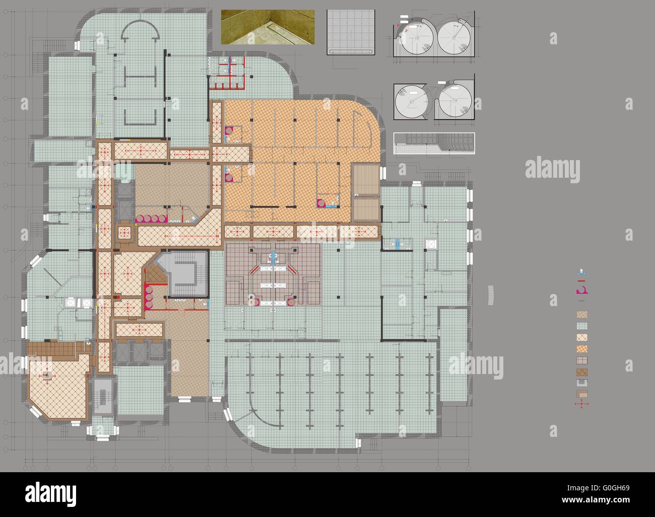 Plan Drawing Public Building Stock Photo - Alamy