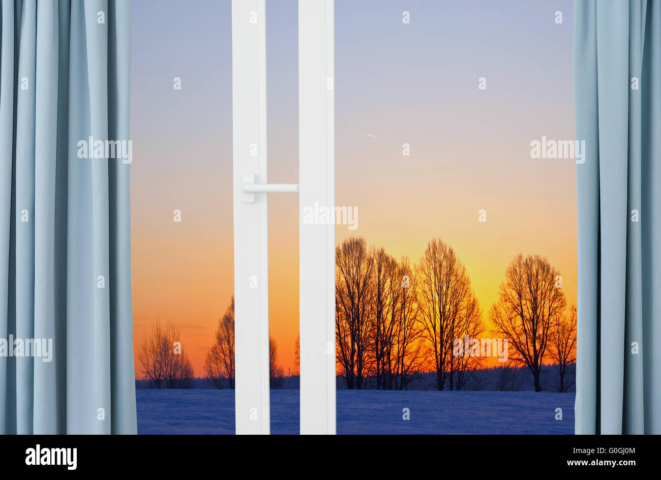 Sunset Through Curtains High Resolution Stock Photography and Images ...