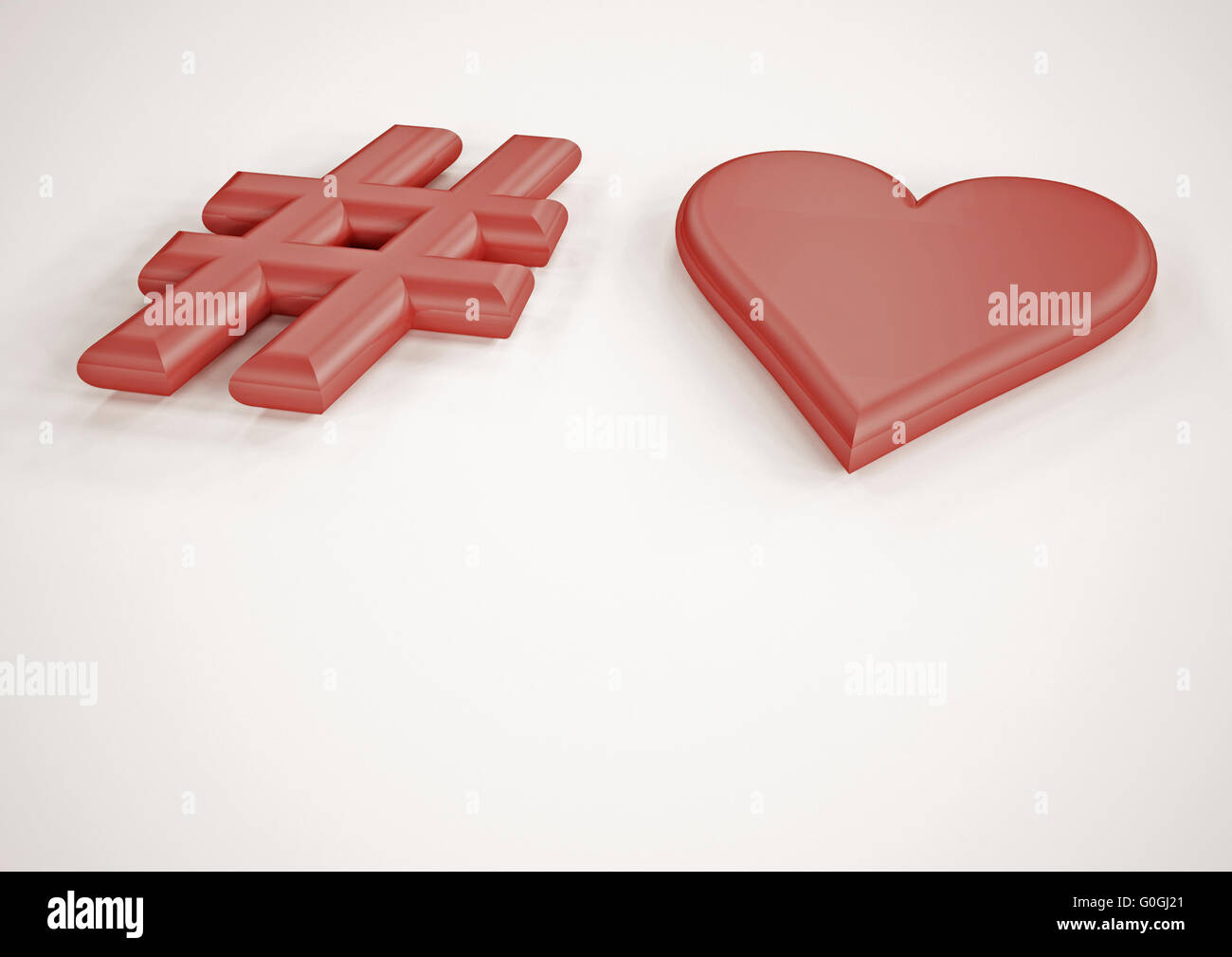 Dimensional inscription of hashtag heart Stock Photo - Alamy