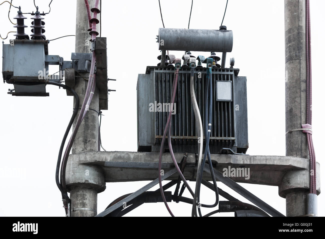 transformer on a pole Stock Photo - Alamy