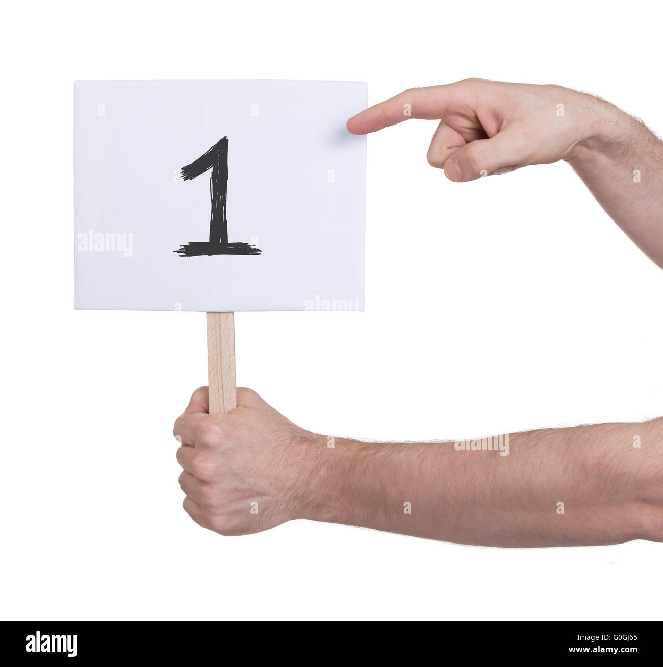 Sign with a number, isolated on white - 1 Stock Photo - Alamy