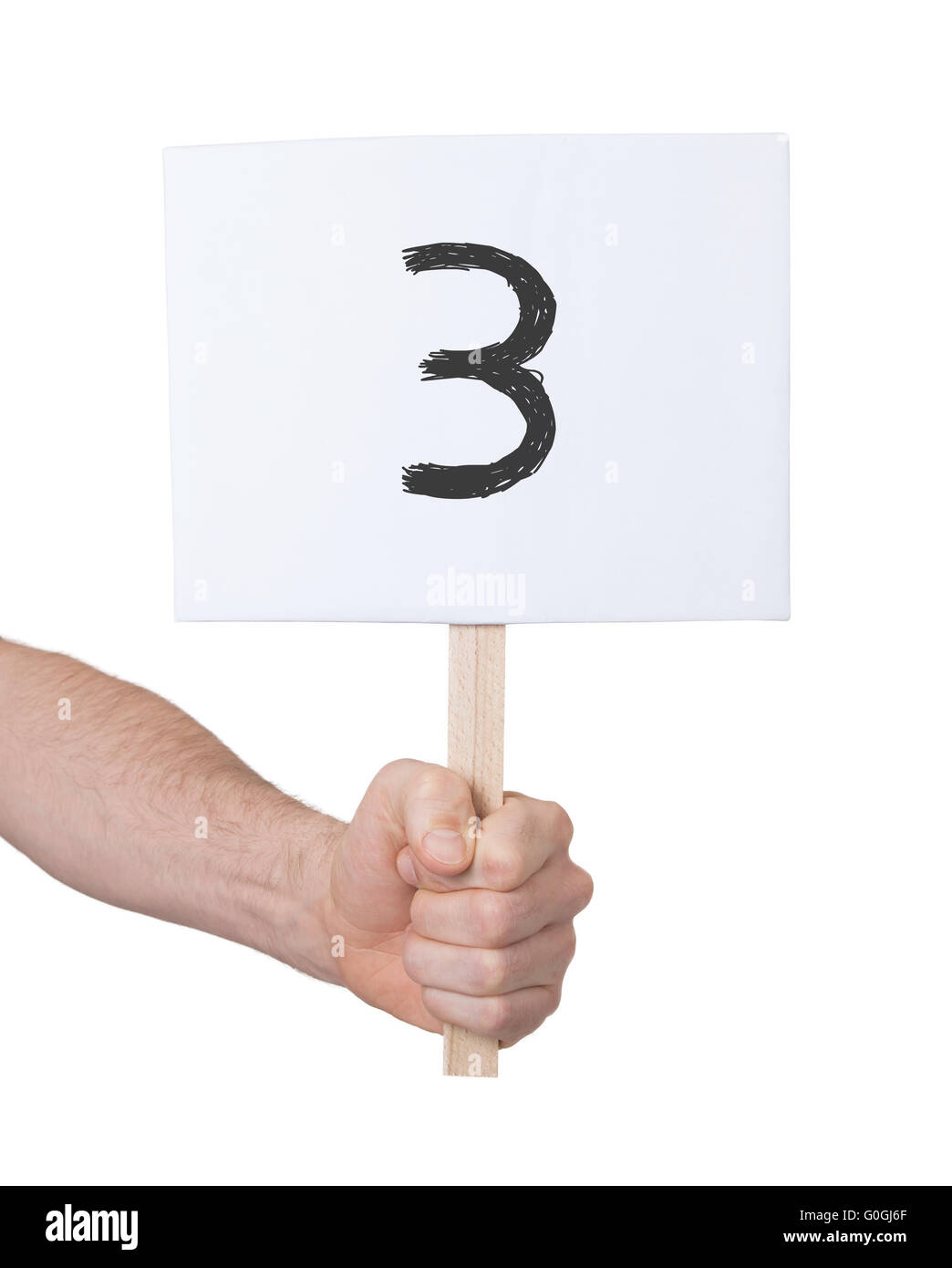 Sign with a number, isolated on white - 3 Stock Photo - Alamy