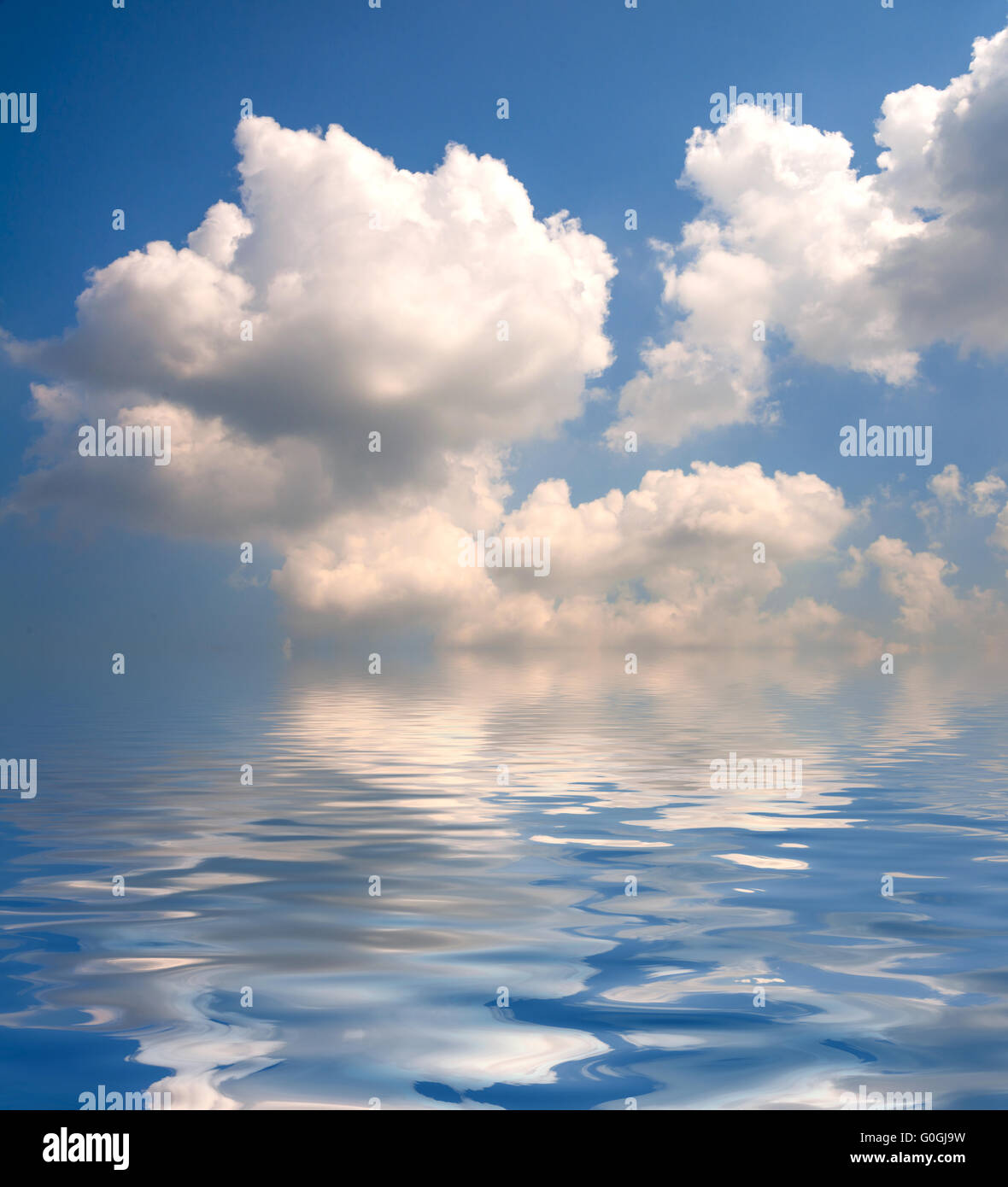 Surface Rippled of water with clouds and sky background Stock Photo - Alamy