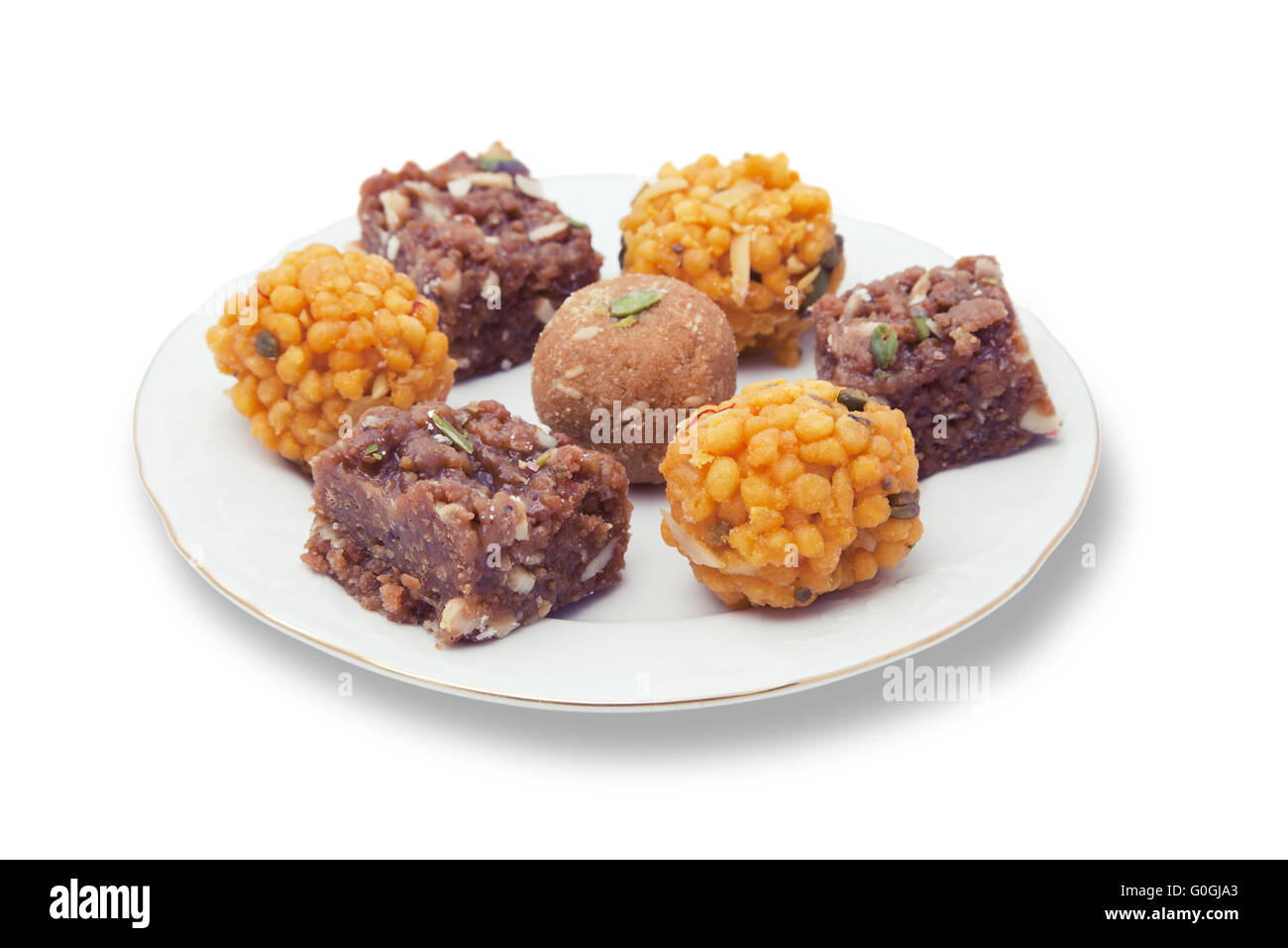 Indian dessert plate Cut Out Stock Images & Pictures - Alamy
