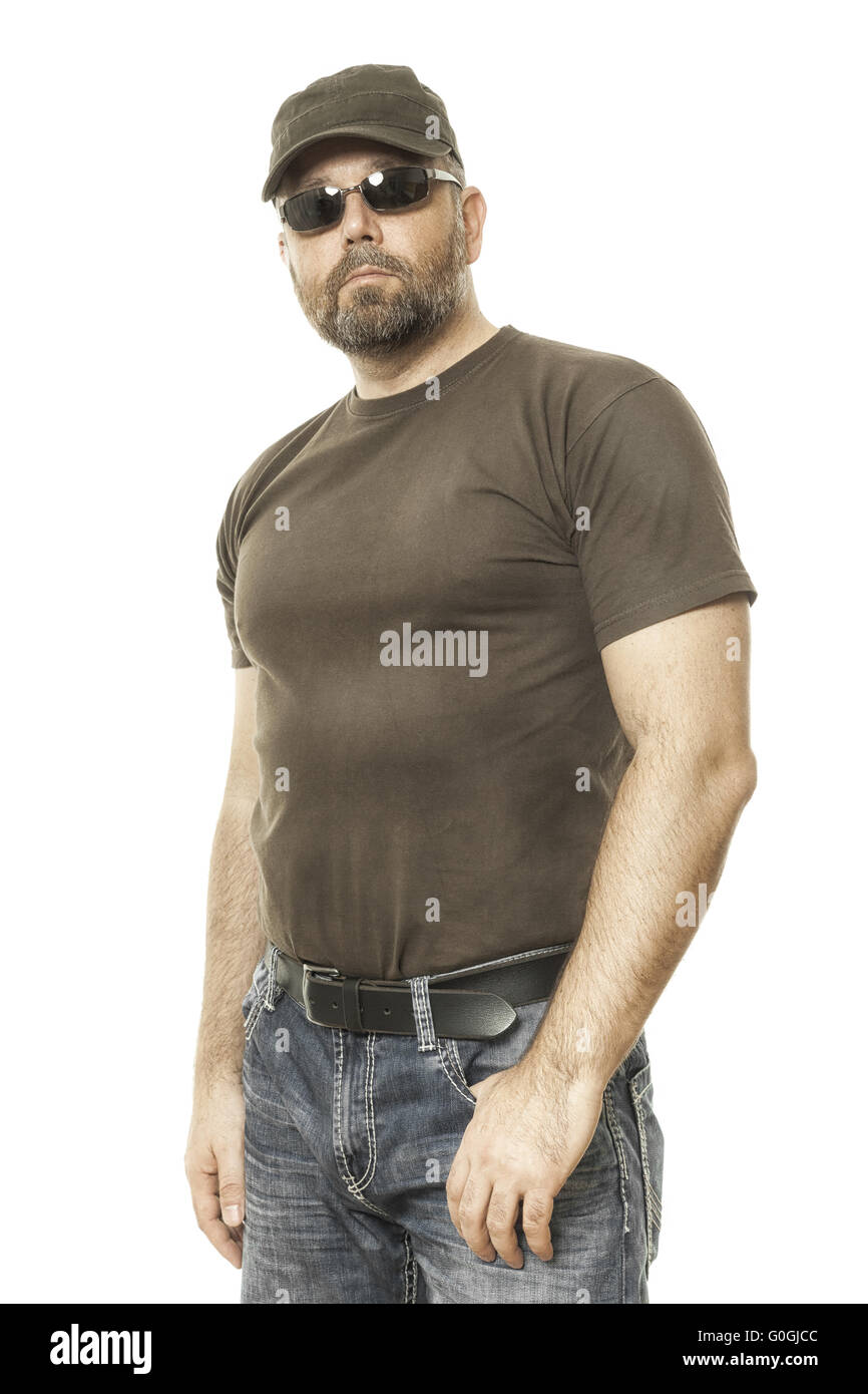 Bearded bald strong man hi-res stock photography and images - Alamy